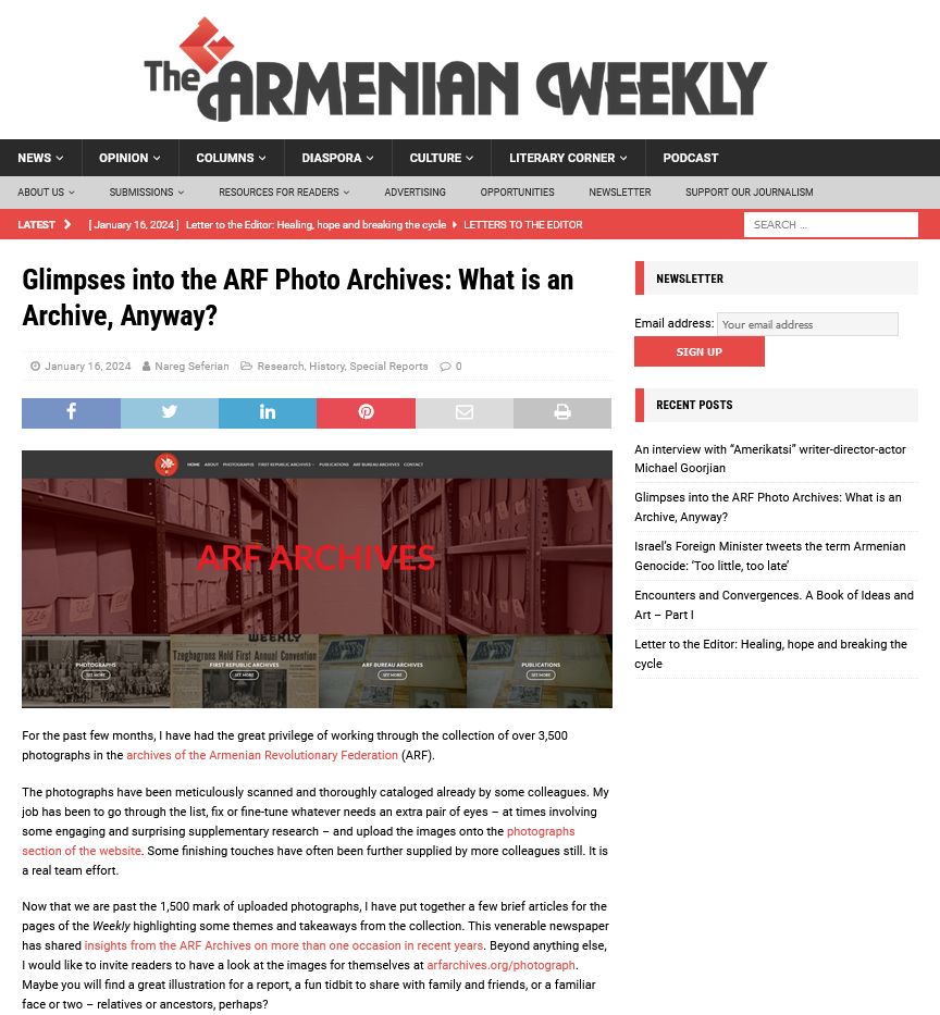 Glimpses into the ARF Photo Archives: What is an Archive, Anyway?